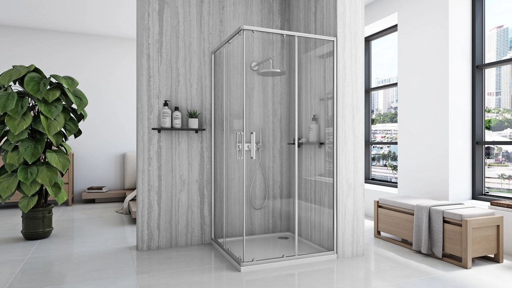 Rea, Sprchový kout REA City 90x90 Nickel Brush, REA-K6496