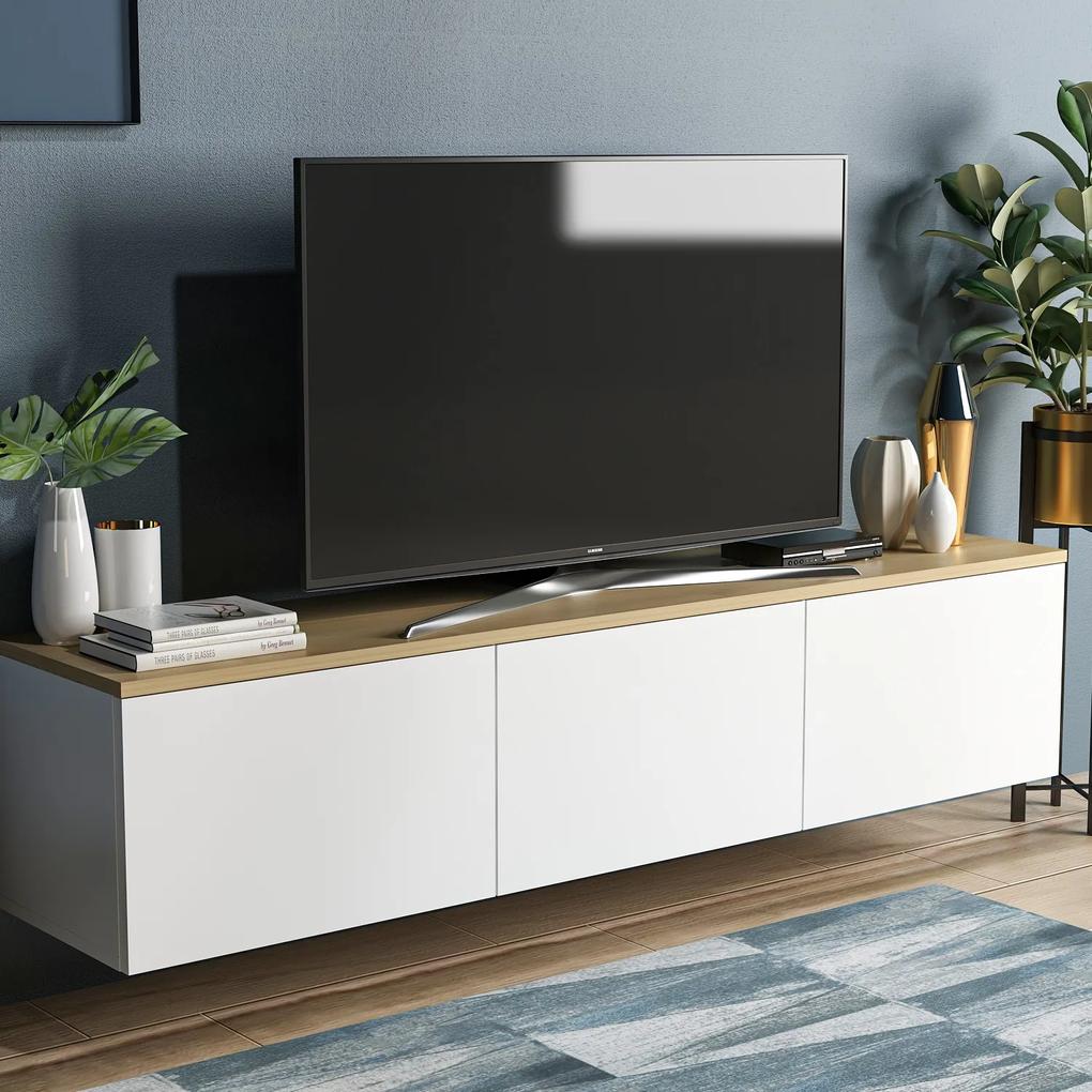 Hanah Home TV stolek Neon - White, Bílá, Dub