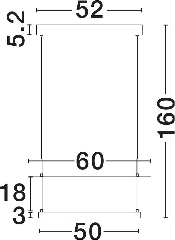 Bílé/matně černé hliníkové LED stmívatelné závěsné svítidlo ø 60 cm Diona – Nova Luce