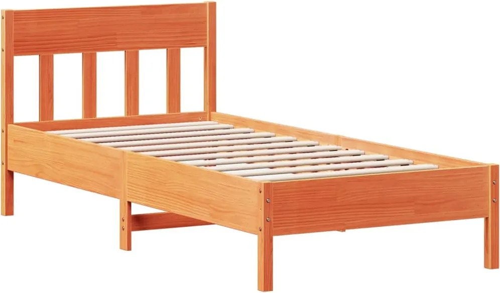 Postel bez matrace voskově hnědá 75 x 190 cm masivní borovice 3306290