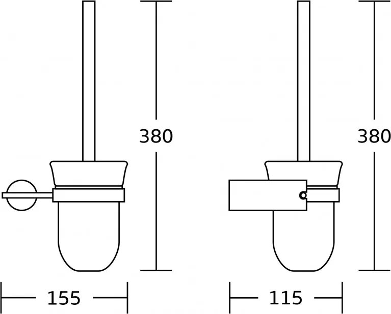 Mexen příslušenství, Aron wc kartáč černá/chrom, 7088150-07