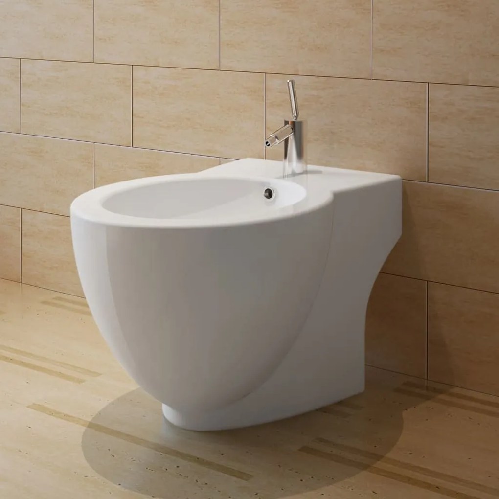 Kulatý bidet volně stojící, bílý, vysoce kvalitní keramika - Default Title