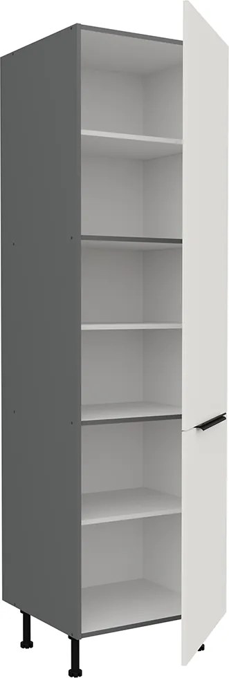 ARIA aw | vysoká skříňka 60 DK-215 2F potravinová s policemi | 60 cm | ANTI FINGERPRINT povrch | antracit/bílá