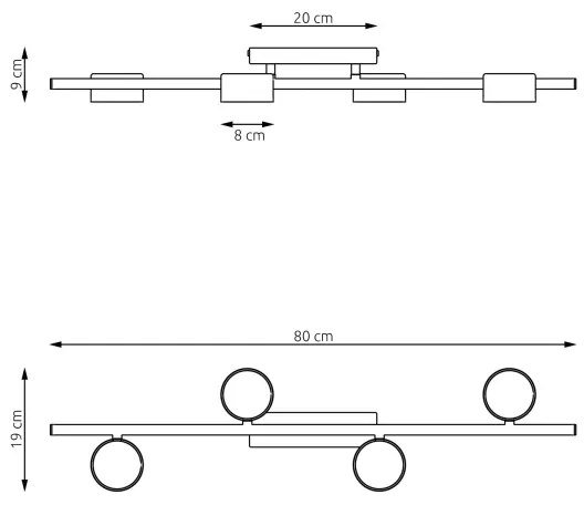Stropní svítidlo BET 4xGX53/12W/230V černá
