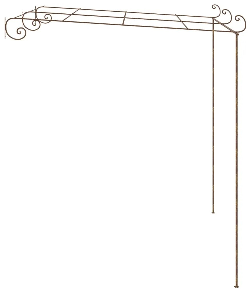 vidaXL Marketos Zahradní pergola hnědá s patinou 3 x 3 x 2,5 m železná