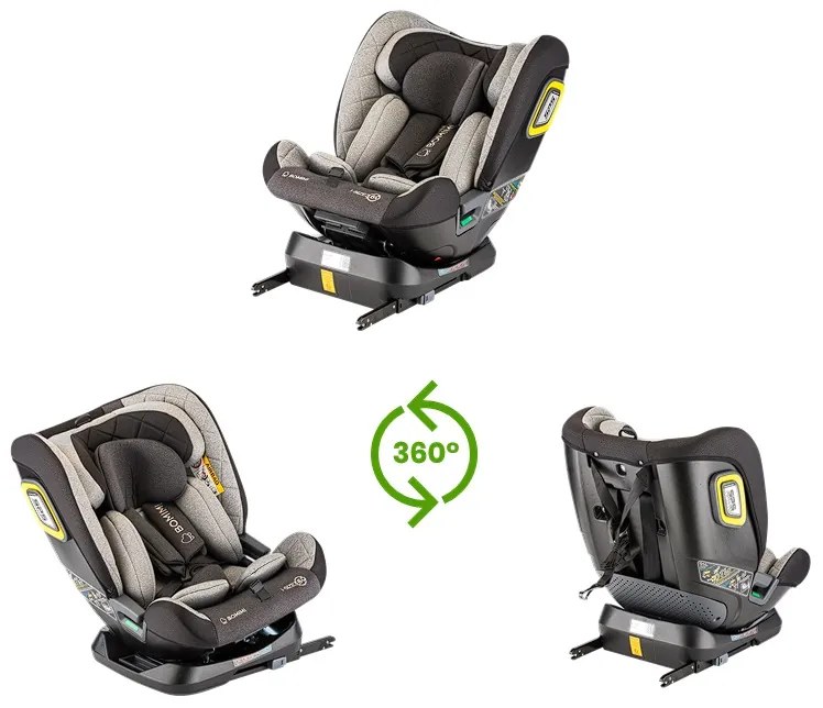 Bomimi IDEAfix I-SIZE 360° 40-150 autosedačka, metalic melange