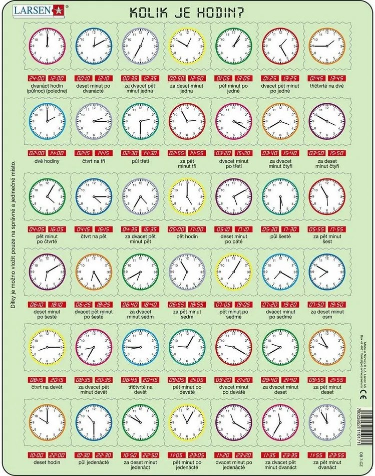 Larsen Puzzle Kolik je hodin?, 42 dílků