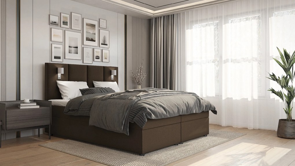 SFAB Kontinentální čalouněná postel PARMA (160x200 cm) Barva látky: Krémová (Inari 22)