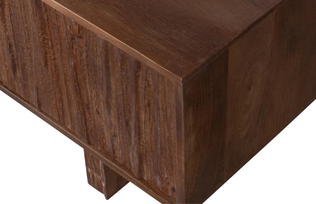 Hoorns Hnědý dřevěný TV stolek Levis 240 x 46 cm