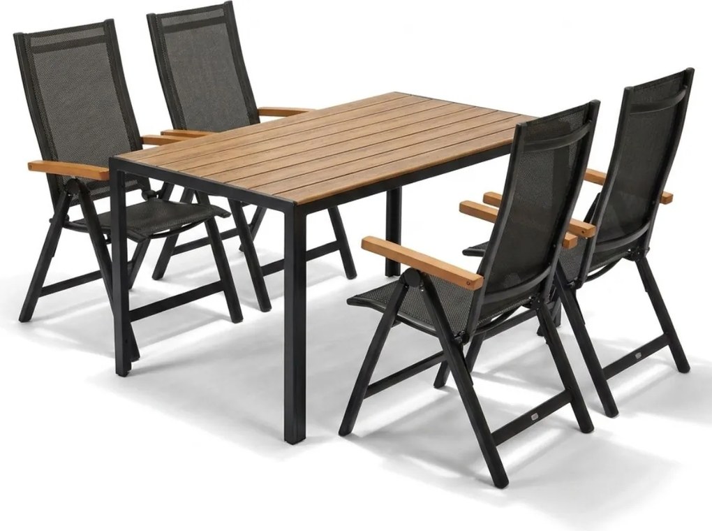 Vikio Zahradní jídelní set 140x80 pro 4 osoby přírodní VZS210P4