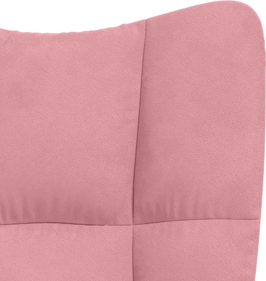 Relaxační křeslo růžové samet 328055