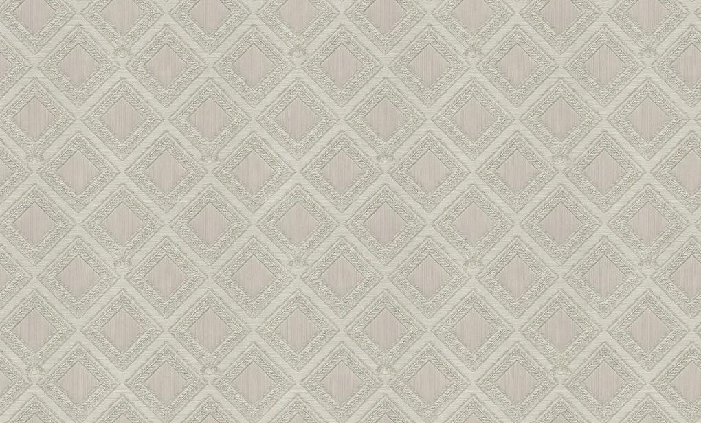 Luxusní stříbrno-krémová geometrická vliesová tapeta na zeď, GF62065, Gianfranco Ferre´Home N.3, Emiliana Parati