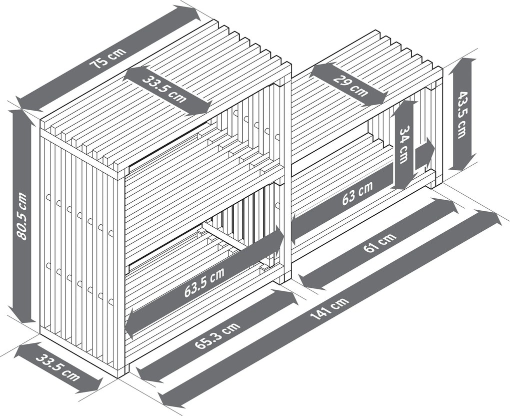Tchibo - Výsuvný stupňovitý regál »Fleksibel« - barva: hnědá
