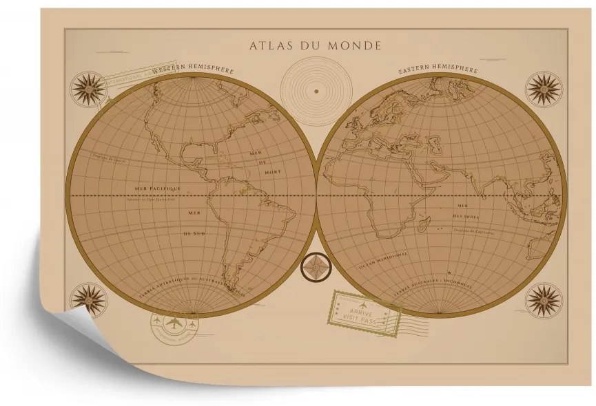 Fototapeta Atlas Du Monde Vintage Hladký vinyl 368x254