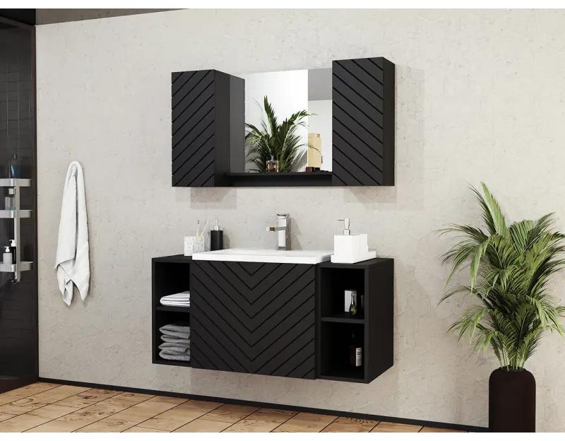 Koupelnová sestava Najrip VIII, Sifon k umyvadlu: ne, Barva dřeva: černá