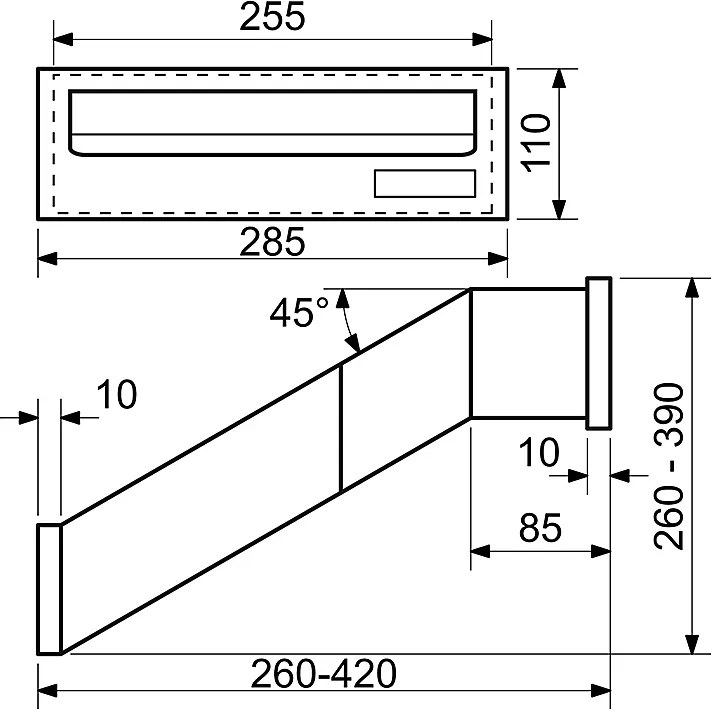 Poštovní schránka RICHTER BK.38.AM pro zazdění do sloupku (antracit matný), RICHTER antracit matná