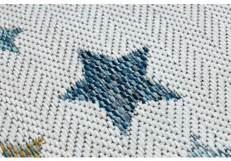 koberec SISAL COOPER Hvězdy 22260 ecru / tmavě modrá velikost 140x190 cm | krásné koberce cz