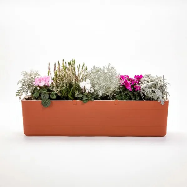 Samozavlažovací truhlík Berberis terakota/slonová kost 60 cm