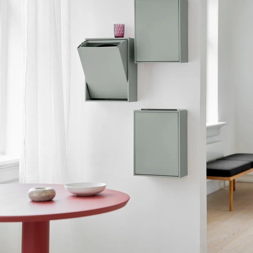 Šedomodrý odpadkový koš na tříděný odpad/nástěnný z recyklovaného plastu Recycling Box – ReCollector