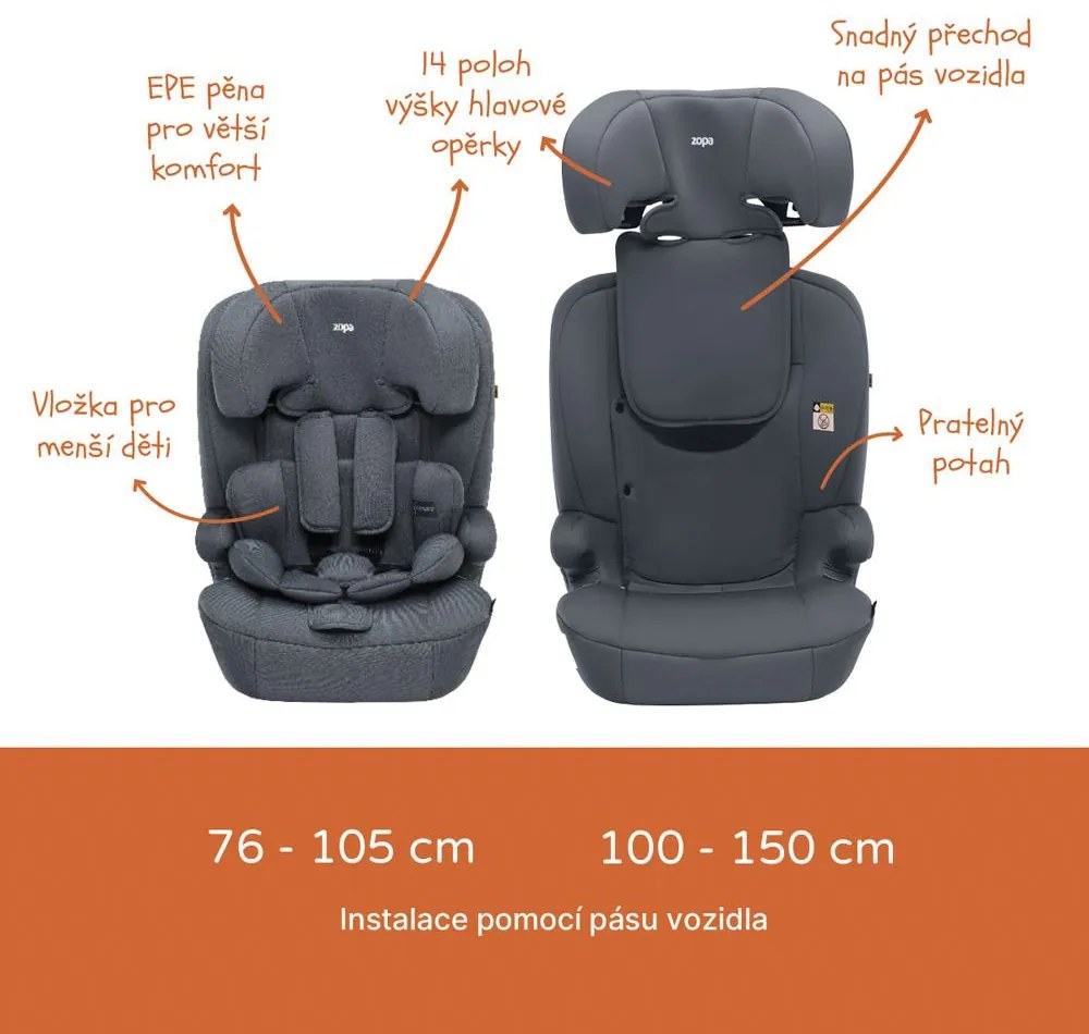 Zopa Autosedačka Alfa R129 Black