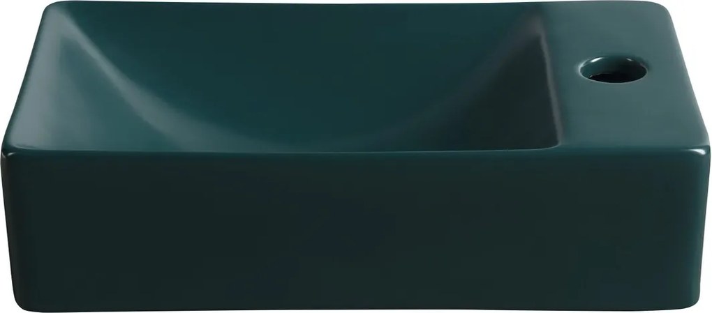 Sapho Sapho, MARGITHA keramické umyvadlo 38x22cm, otvor pro baterii vpravo, petrolejová, MGT38220