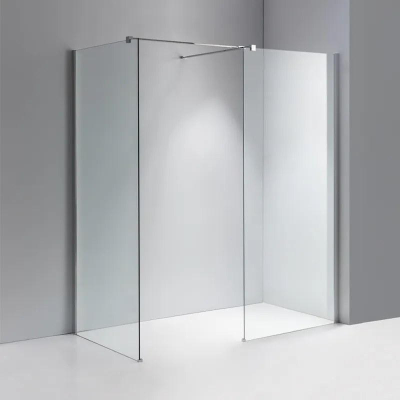 BPS-koupelny 2-dílná sprchová zástěna Walk-in HYD-SH07-D-CR 90x80, chrom/transparent - bez vaničky