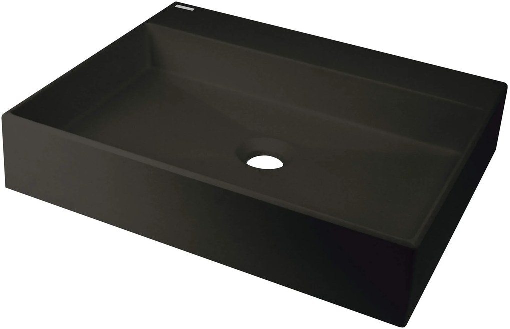 Deante Correo, granitové umyvadlo na desku 500x400x125 mm, černá matná, DEA-CQR_NU5S
