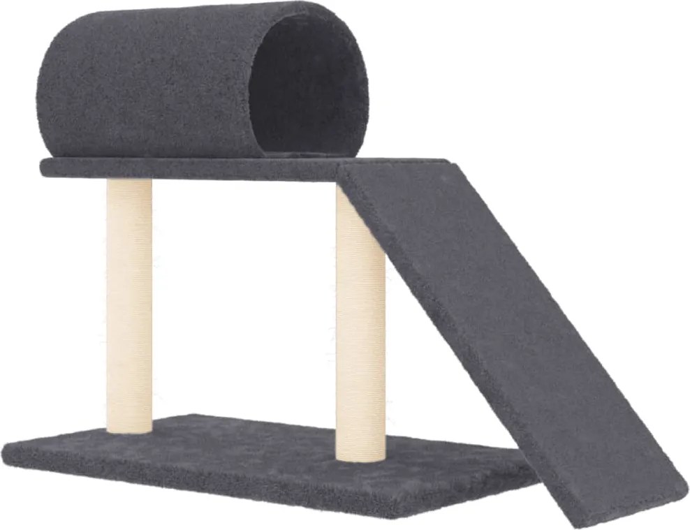 Škrabadlo pro kočky s tunelem a žebříkem tmavě šedé 55,5 cm 171791