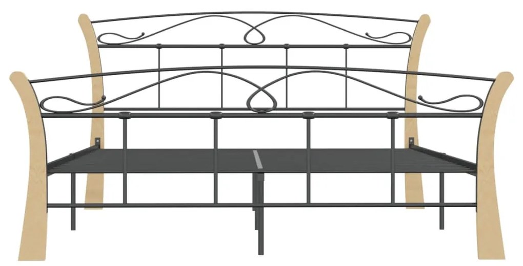 Rám postele černý kov 140 x 200 cm,  324886