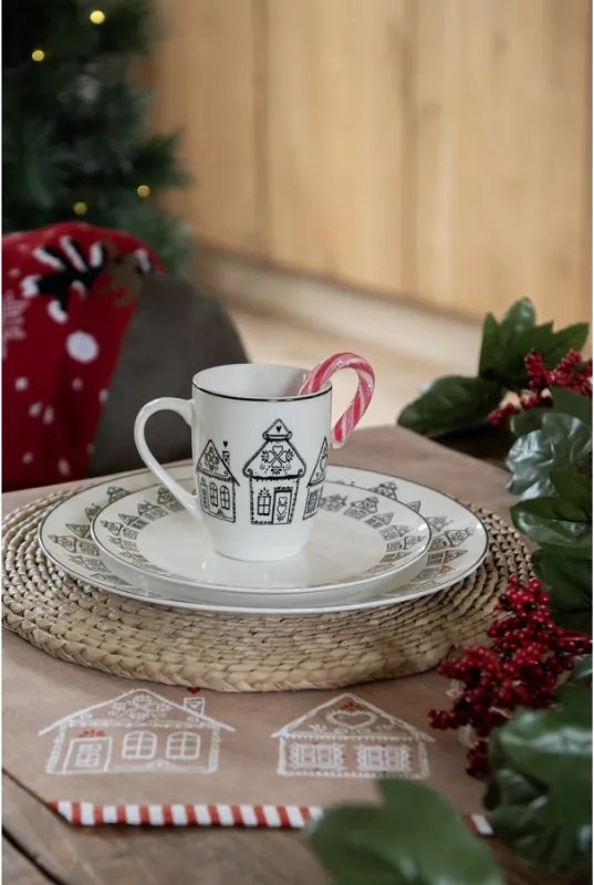 Bavlněná kuchyňská zástěra s motivem perníkových domečků Gingerbread Bliss – 70x85 cm