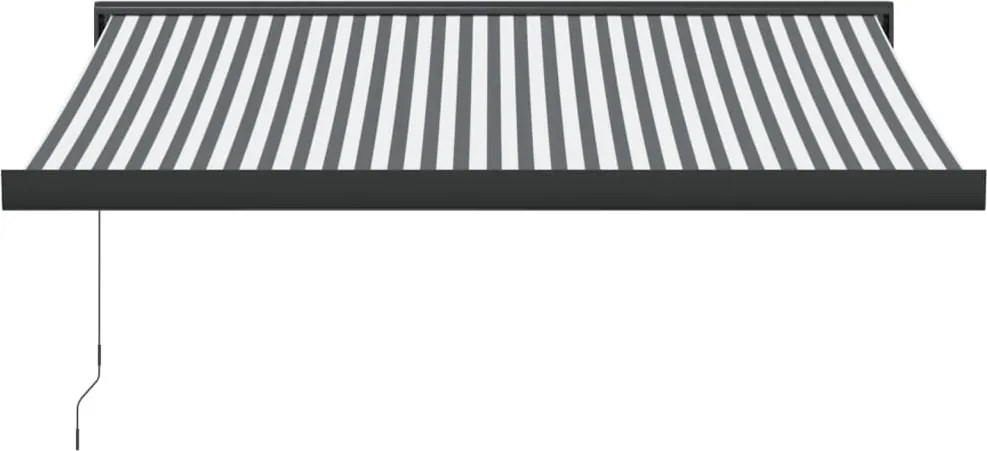 Zatahovací markýza antracitová a bílá 3,5x2,5 m textil a hliník 3216129