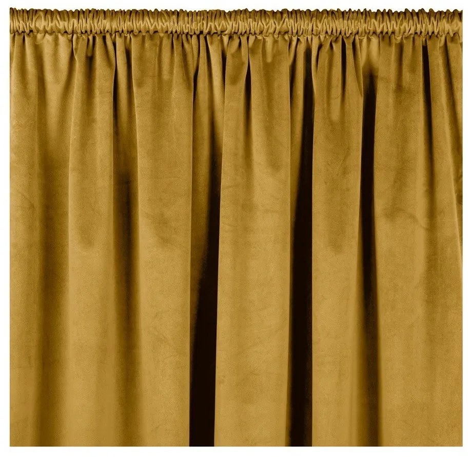 Sametový dimout závěs v hořčicové barvě 140x300 cm Velto – Filumi