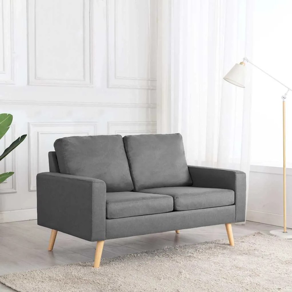 2místná pohovka světle šedá textil 288703