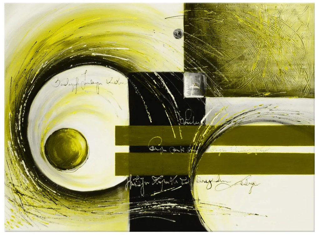 Gario Ručně malovaný obraz Žluté tvary Rozměry: 120 x 80 cm