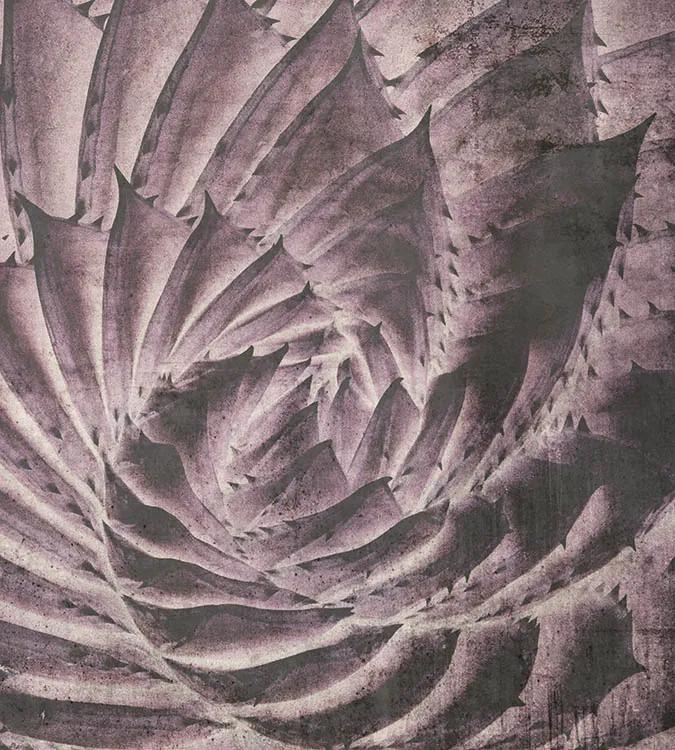 DIMEX | Vliesová fototapeta na zeď Abstrakt kaktus MS-3-0352 | 225 x 250 cm | fialová, černá