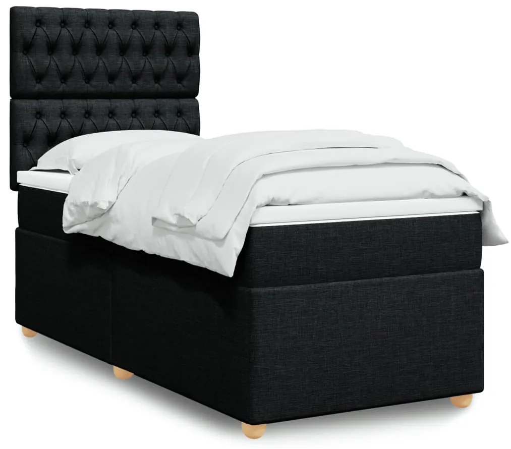 Box spring postel s matrací černá 80 x 200 cm textil 3293416