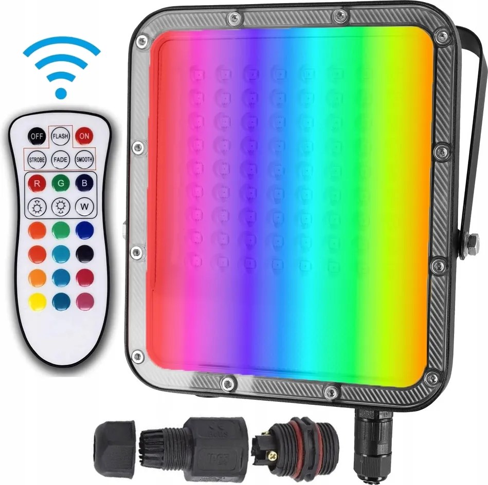 Rgb Barevný Zahradní Venkovní Osvětlovač Rgb 6500K 50W Led IP65 Dálkový Ovladač