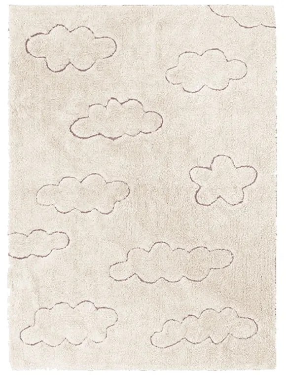 Krémový pratelný ručně tkaný bavlněný dětský koberec 120x160 cm Clouds – Lorena Canals Biano.cz