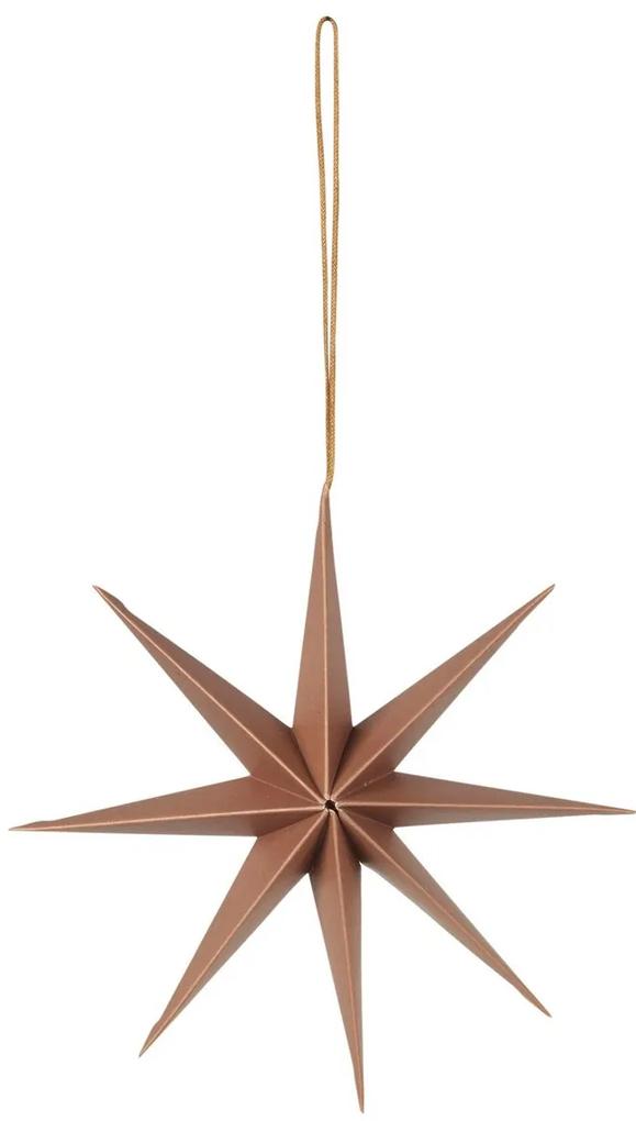 Závěsná vánoční dekorace průměr 15 cm Broste STAR-S - hnědá