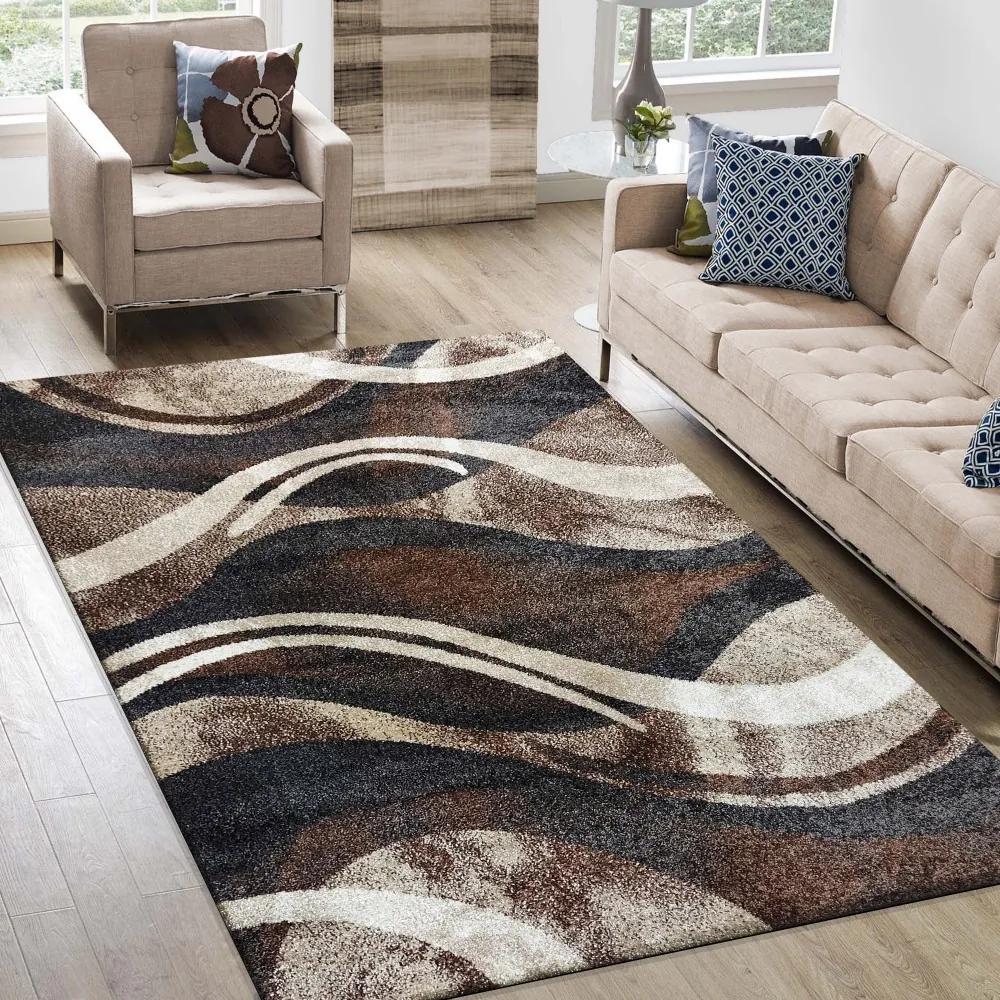 Krásný vzorovaný koberec hnědé barvy do obývacího pokoje Šířka: 200 cm | Délka: 290 cm