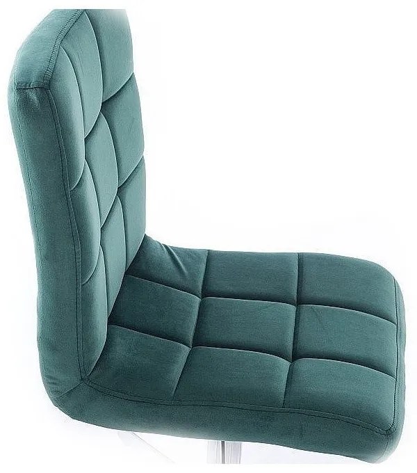 LuxuryForm DESIGN Barová židle TOLEDO VELUR na černé kulaté podstavě - zelená