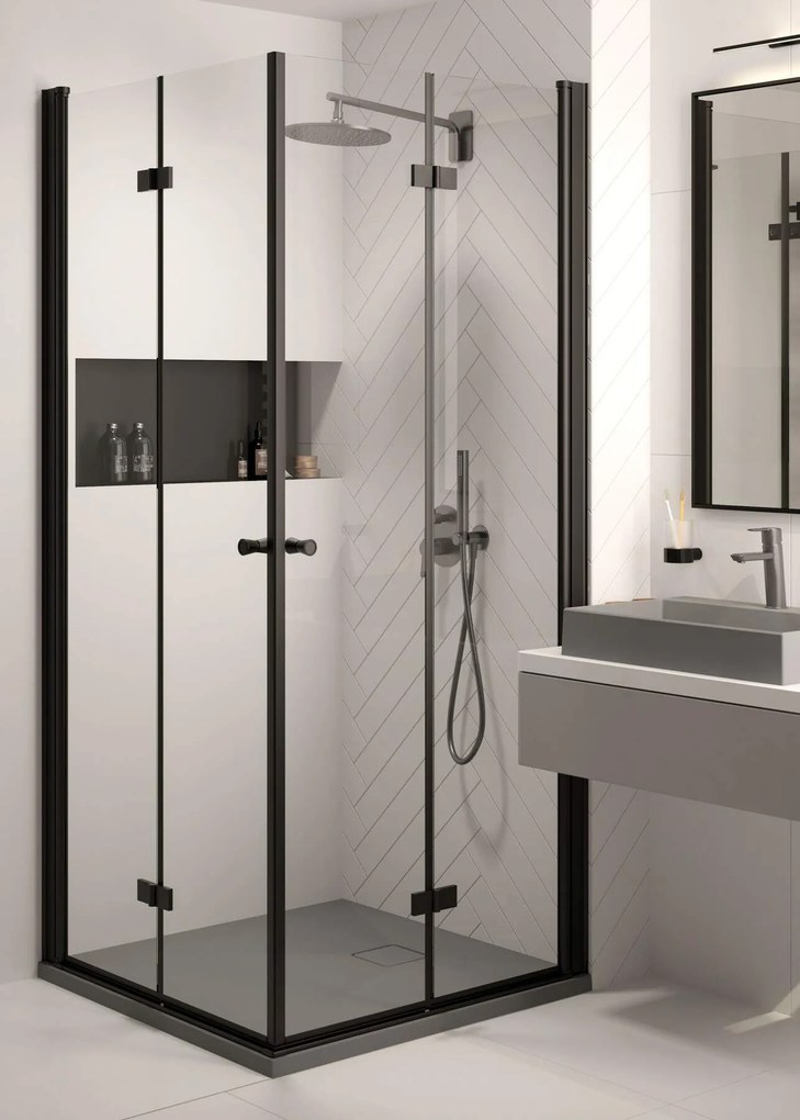 Deante Obdélníková sprchová vanička Correo 100x90 cm, granit, šedá metalic - KQR S45B