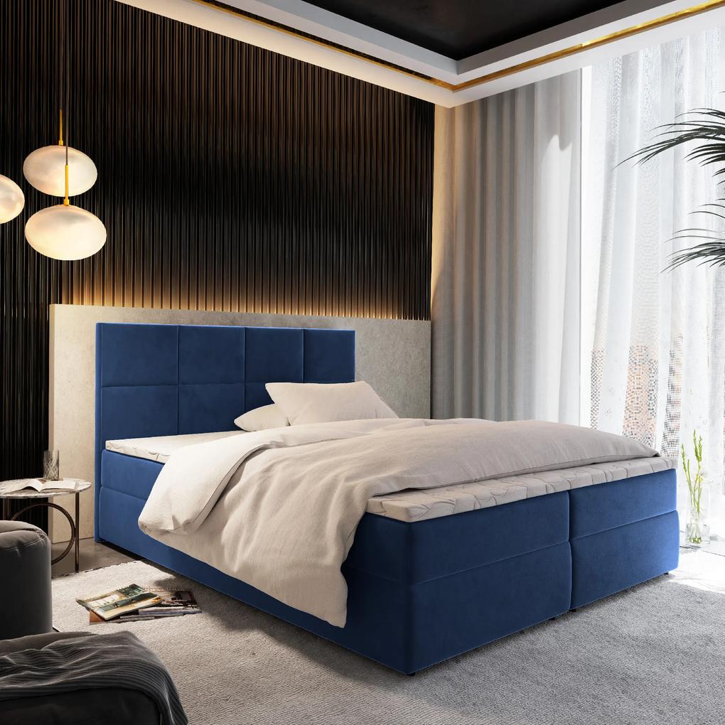 MSL Kontinentální čalouněná postel LENKA (140 x 200 cm) Barva látky: COSMIC 10