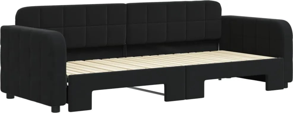 Válenda s přistýlkou černá 80 x 200 cm samet 3196926