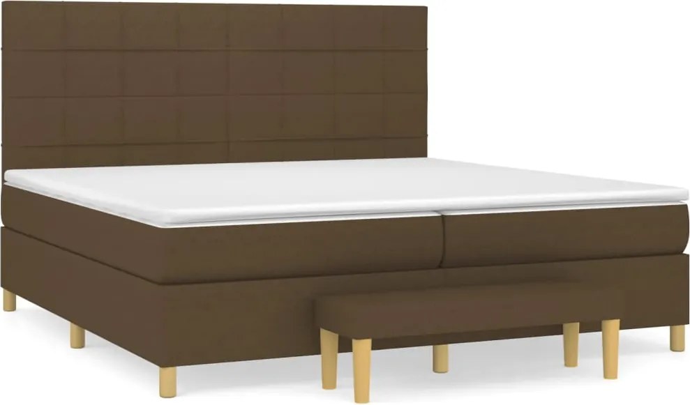 Box spring postel s matrací tmavě hnědá 200x200 cm textil 3137184