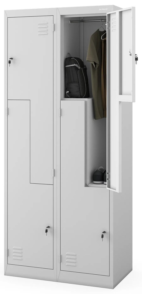 Šatní skříň typu L 4-boxová, šedá, 800x1850x450 mm: JULIA