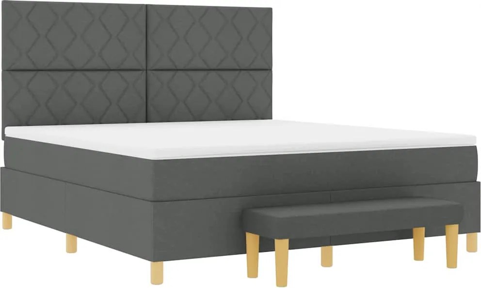 Postel s boxspringem s polštářem Tmavě šedá 200 x 180 cm textil 3344395
