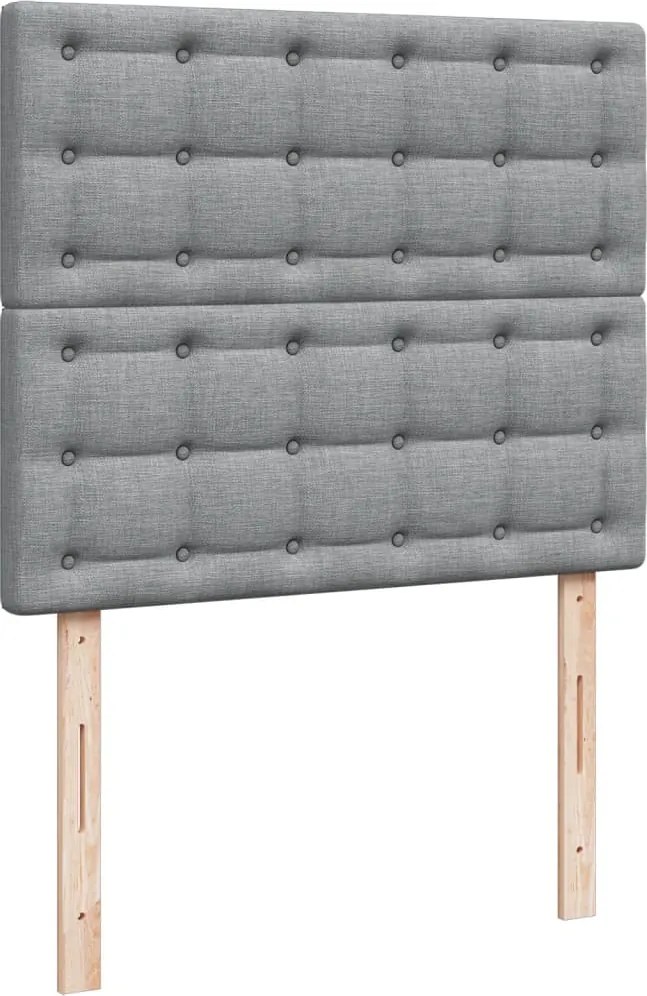 Box spring postel s matrací světle šedá 120x190 cm textil 3291233