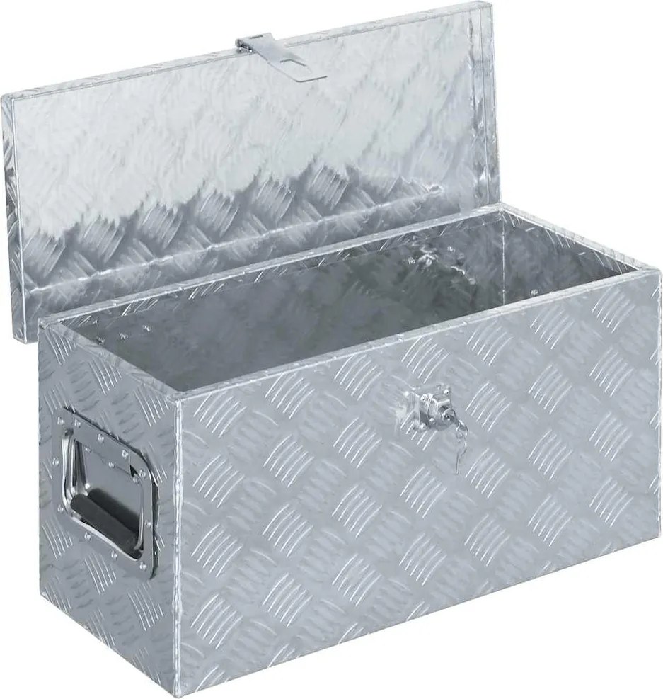 Hliníkový box 61,5 x 26,5 x 30 cm stříbrný 142936