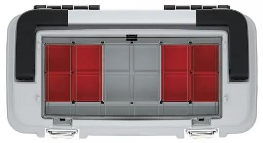 Kufr na nářadí s kovovým držadlem a zámky 47 × 25,6 × 23,8 cm, krabičky